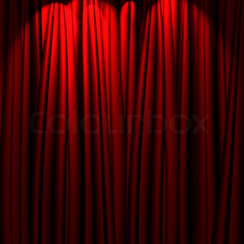 Rød teater gardin med bløde belysning | stock foto | Colourbox