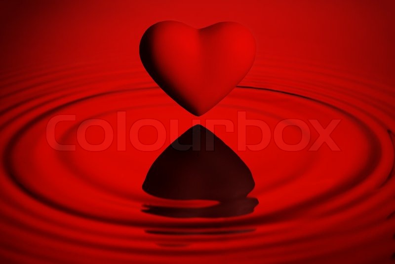 Red Heart In Water