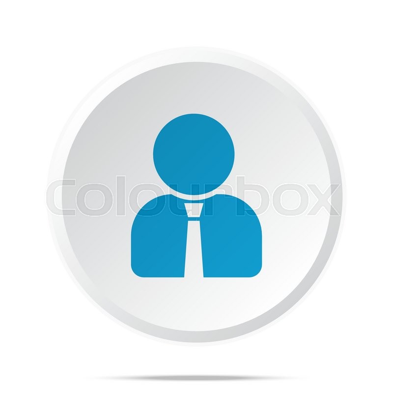 Flat blue User Profile icon on circle ... | Stock vector | Colourbox