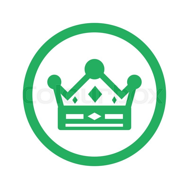 Flat green Crown icon and green circle | Stock vector | Colourbox