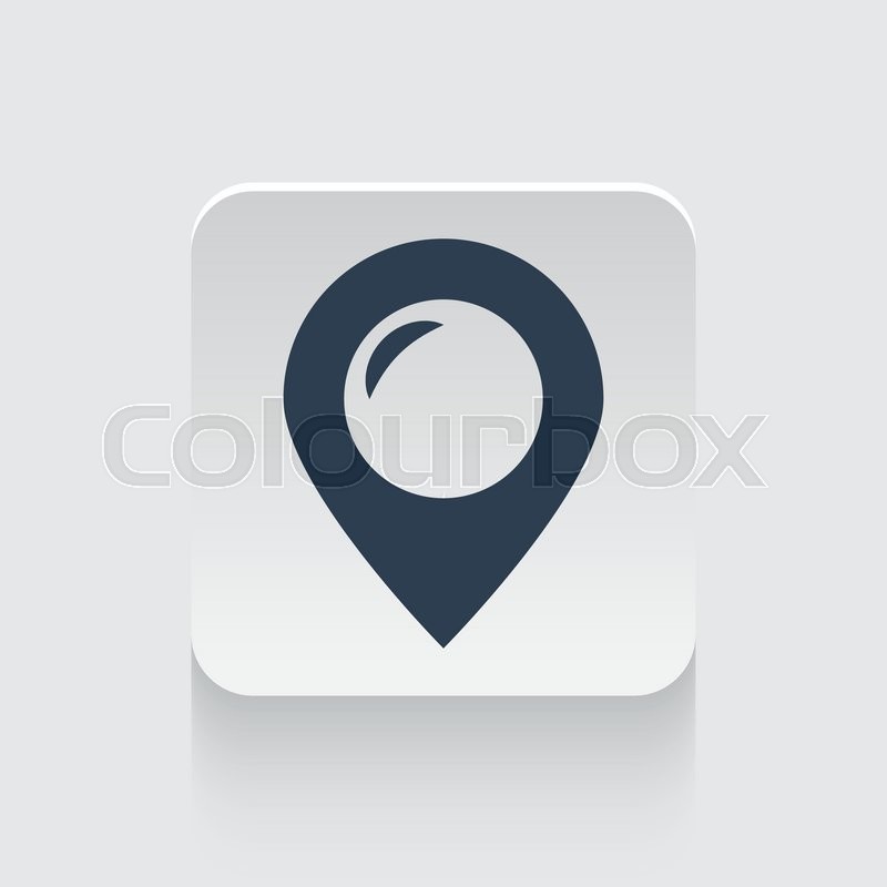 Flat black Place icon on rounded ... | Stock vector | Colourbox