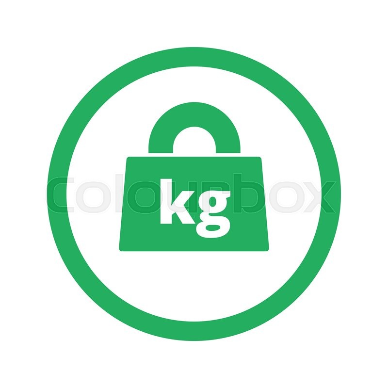 Flat green Weight Kilograms icon and ... | Stock Vector | Colourbox