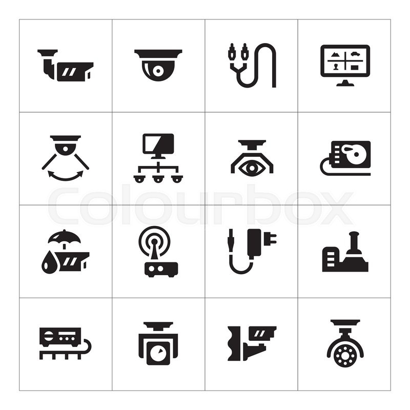 Set icons of video surveillance ... | Stock vector | Colourbox