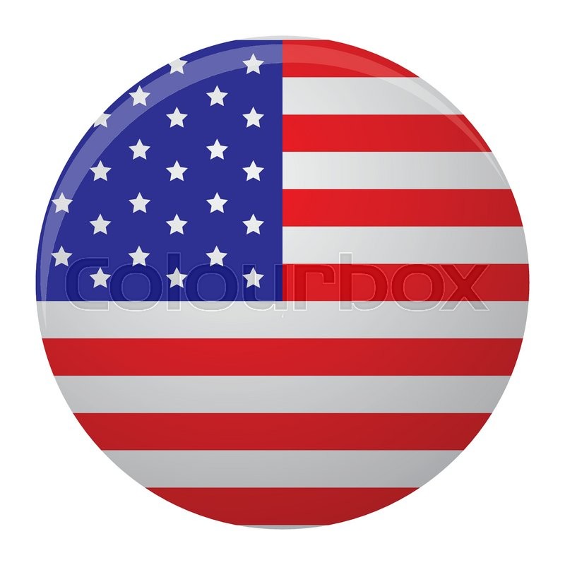 Icon label glossy usa round. Badge ... | Stock vector | Colourbox