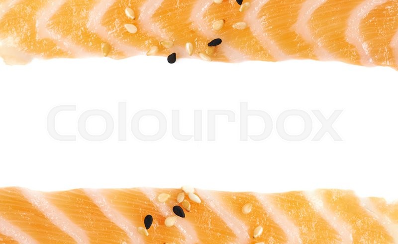 Slice of salmon as borders of a ... | Stock image | Colourbox