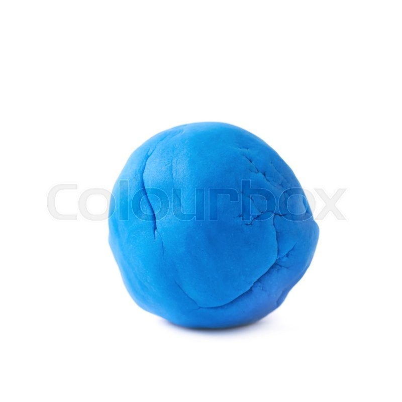 Piece of a blue modelling clay isolated ... | Stock image | Colourbox