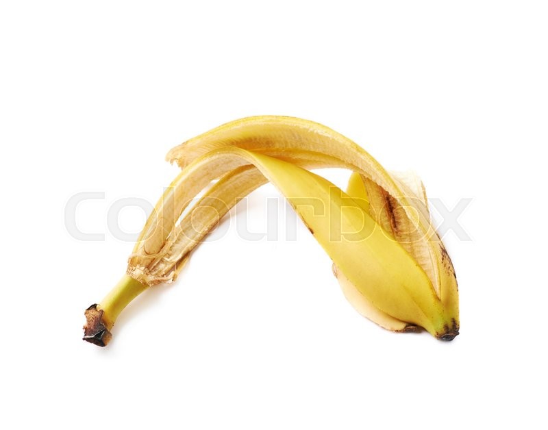 Banana peel skin isolated over the ... | Stock image | Colourbox