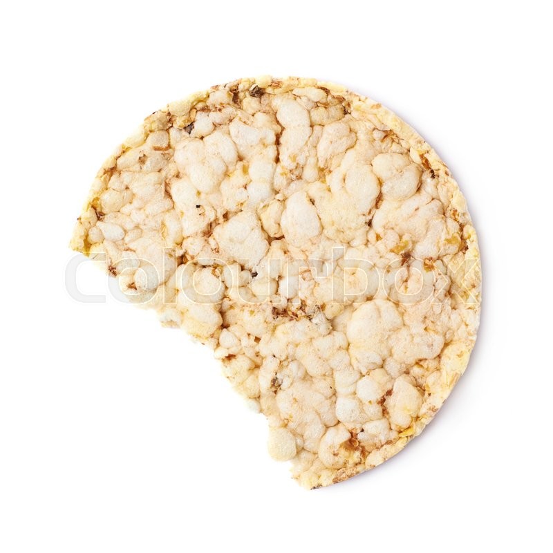 Bitten rice cracker isolated over the ... | Stock image | Colourbox