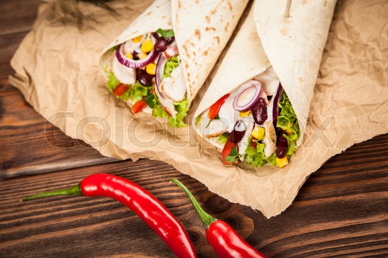 Traditional mexican tortilla wrap with ... | Stock image | Colourbox