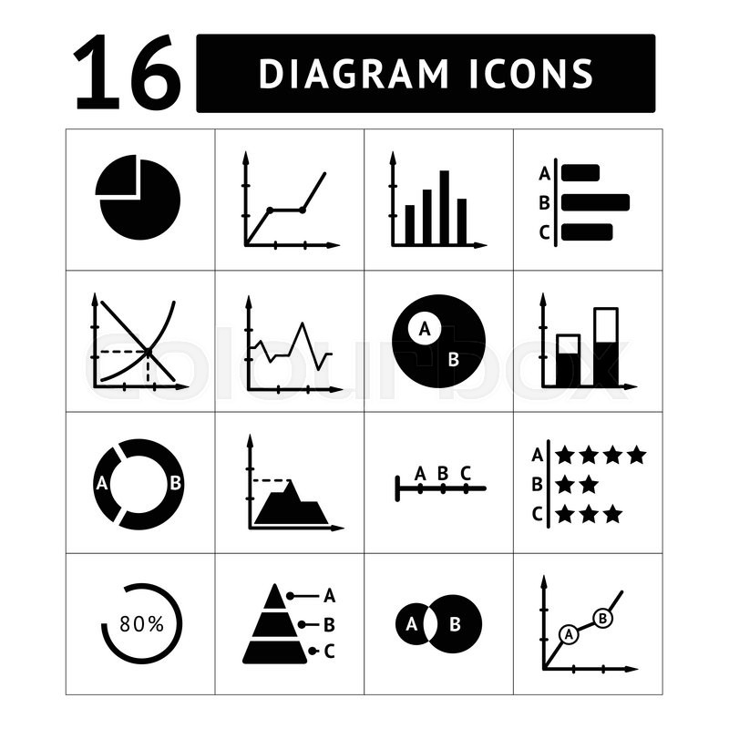 Set icons of diagrams, charts and ... | Stock vector | Colourbox
