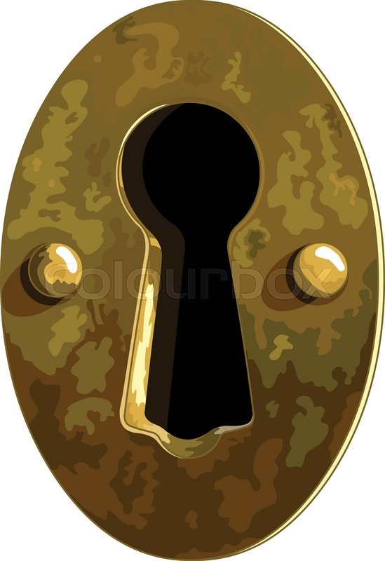 Illustration of antique bronze keyhole | Stock vector | Colourbox