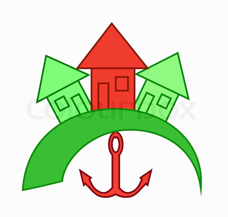 Icon von dem roten Haus mit einem ... | Stock-Vektor | Colourbox