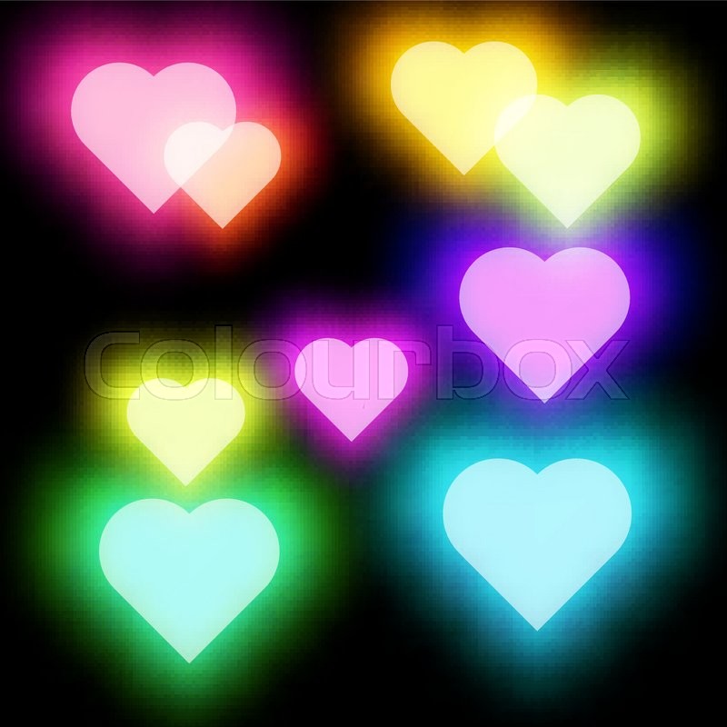 Abstract Glow Soft Hearts for ... | Stock Vector | Colourbox
