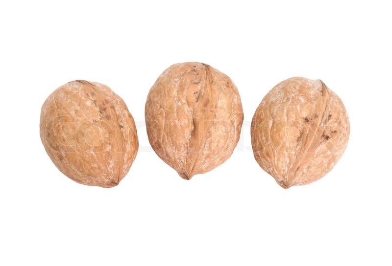 3 nuts isolated on white | Stock image | Colourbox