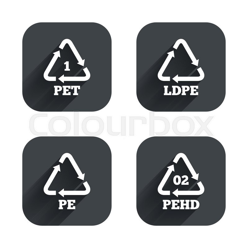 PET, Ld-pe and Hd-pe icons. ... | Stock vector | Colourbox