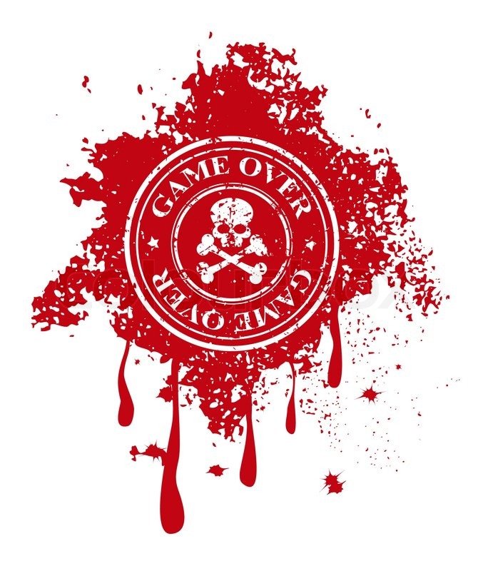 Game over stamp on blood background | Stock vector | Colourbox