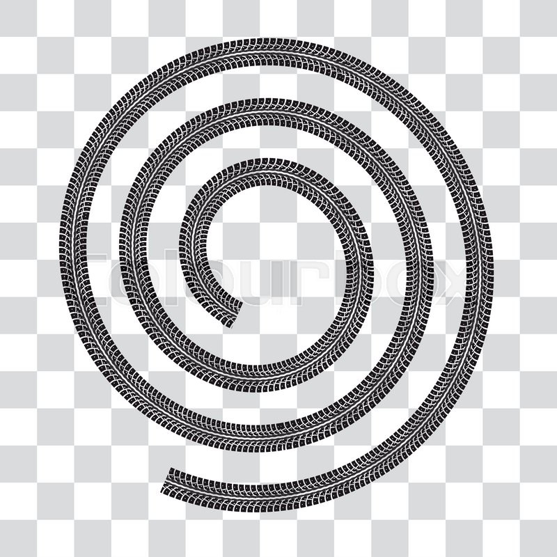Tire tracks in spiral shape. Vector ... | Stock vector | Colourbox