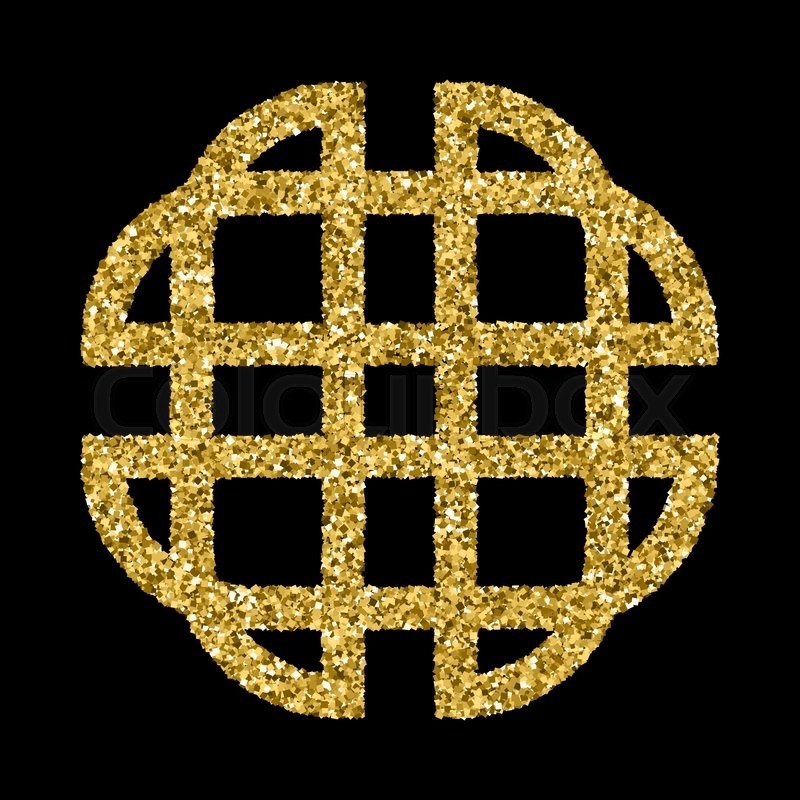 Golden glittering logo template in ... | Stock vector | Colourbox