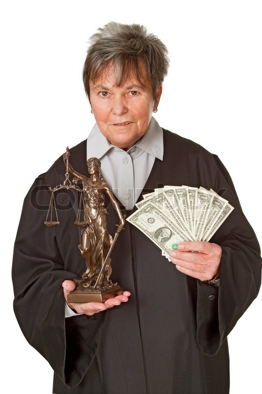 Female lawyer with money - isolated on ... | Stock image | Colourbox