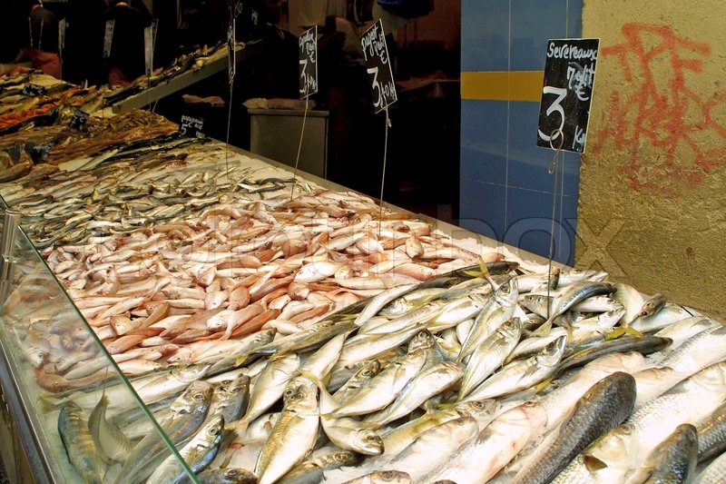 Fish market in Marseilles, France | Stock image | Colourbox