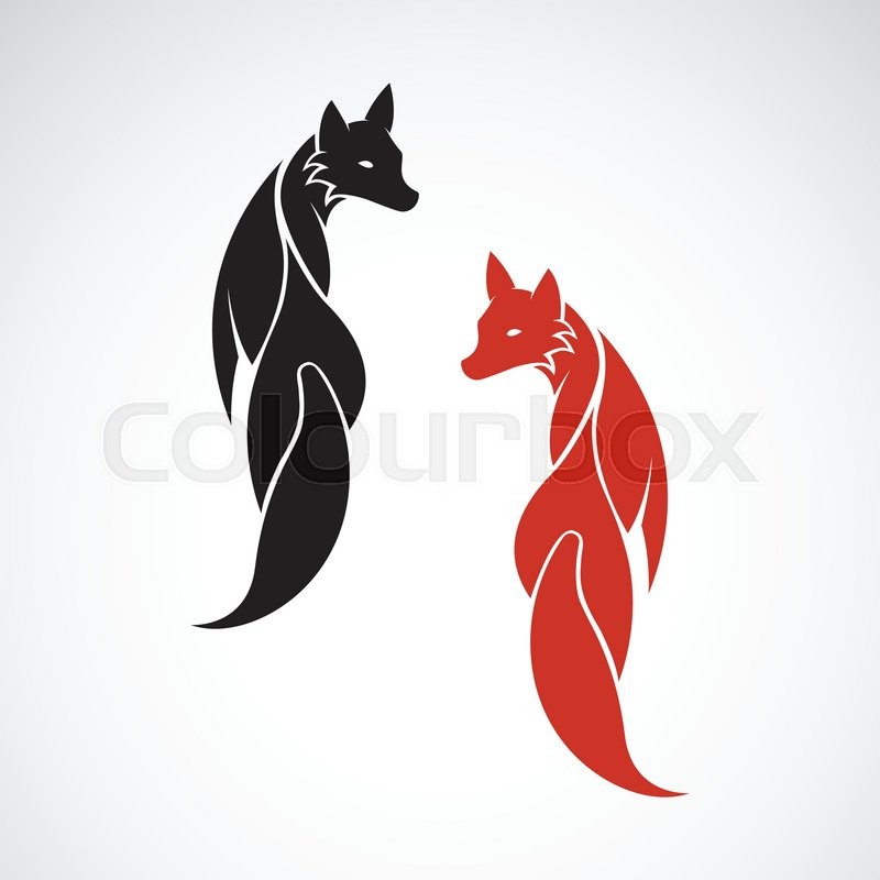 Vector image of an fox design on white ... | Stock vector | Colourbox