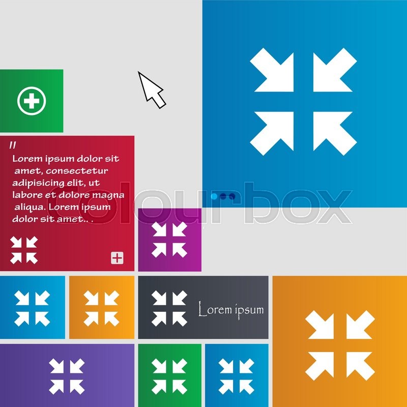 Exit full screen icon sign. buttons. ... | Stock vector | Colourbox