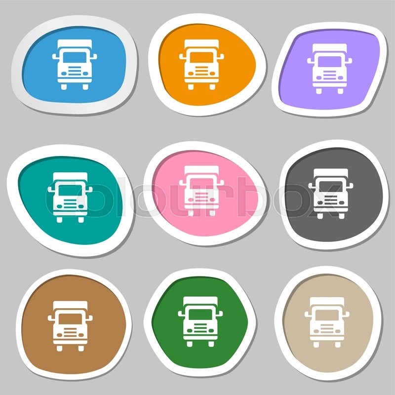 Transport truck symbols. Multicolored ... | Stock vector | Colourbox