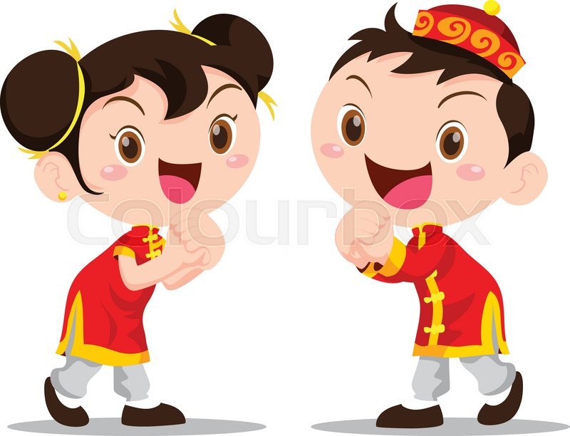 Vector illustration cute Chinese Kids ... | Stock vector | Colourbox