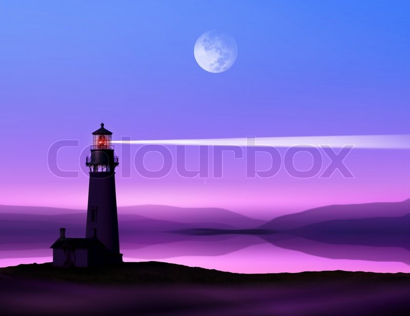 Romantic lighthouse near Atlantic ... | Stock image | Colourbox