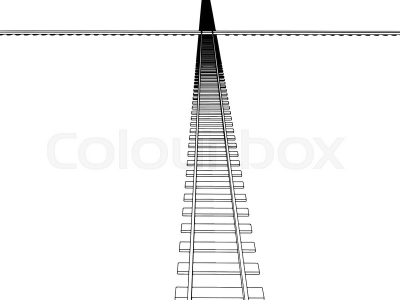 Vector 2d 3d railway, railroad track ... | Stock vector | Colourbox