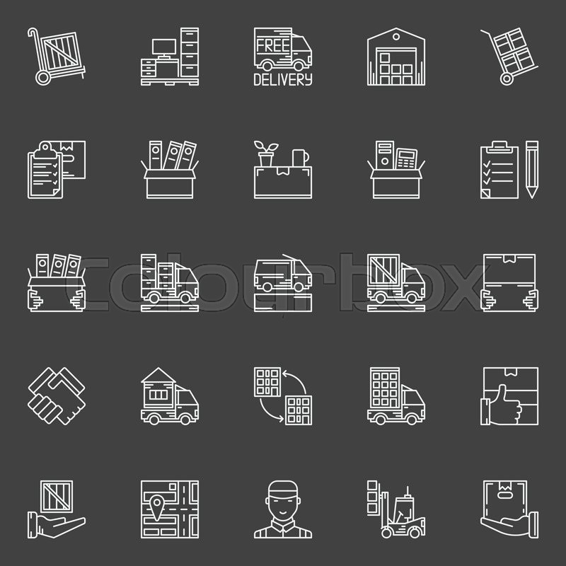 Moving line icons set - vector ... | Stock vector | Colourbox