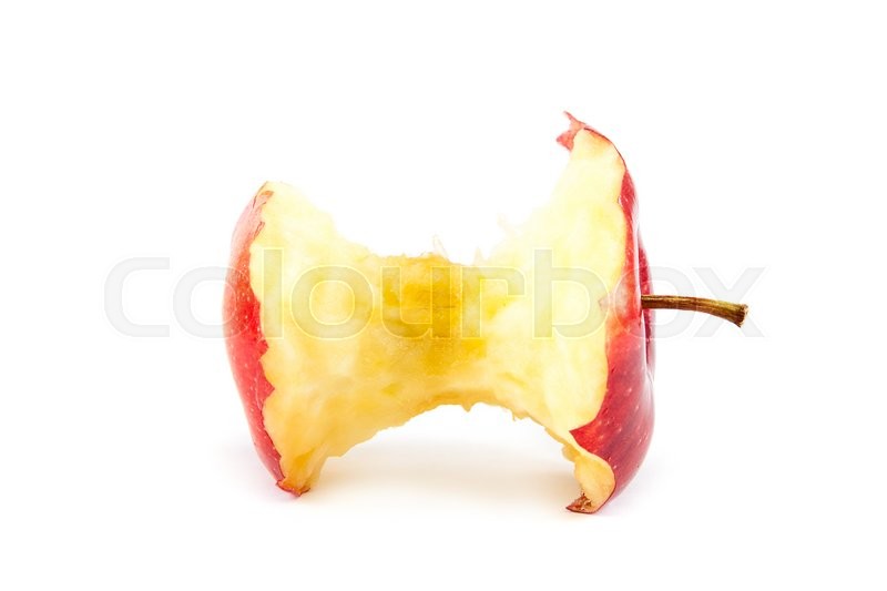 Fresh red apple core isolated on white ... | Stock image | Colourbox
