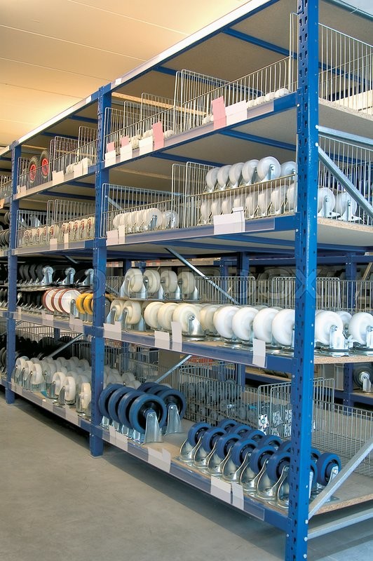 Shelves and racks in distribution ... | Stock image | Colourbox