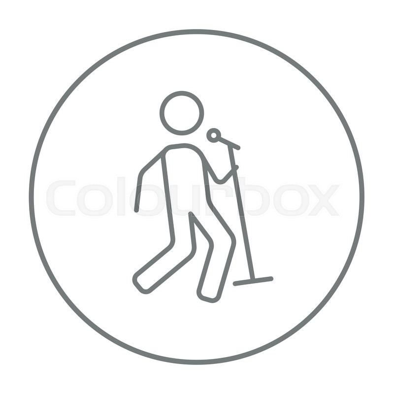 Man singing with microphone line icon ... | Stock vector | Colourbox