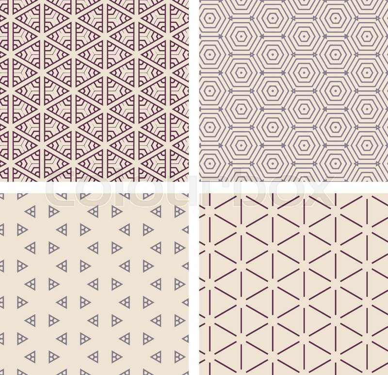 Set of seamless patern. Geometric ... | Stock vector | Colourbox