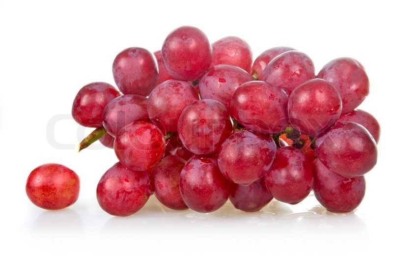 Bunch of ripe pink grapes isolated on ... | Stock image | Colourbox