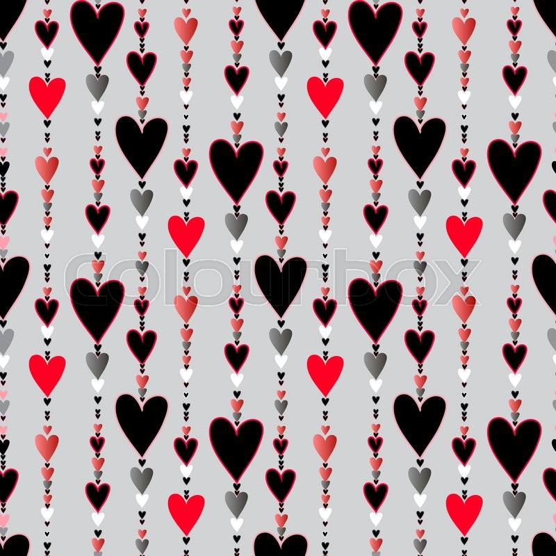 Hearts seamless pattern. Striped love ... | Stock vector | Colourbox