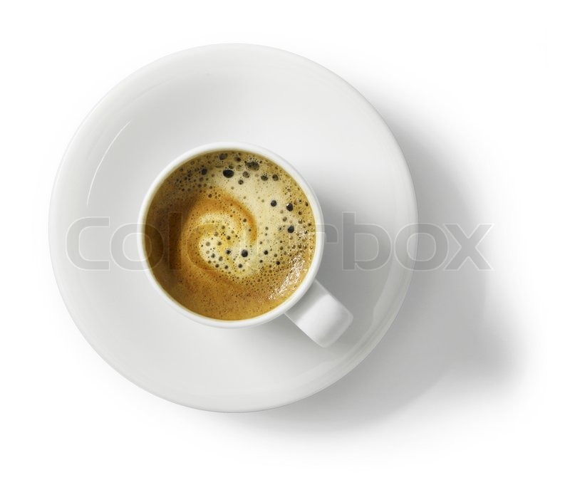Tasse Espresso-Kaffee auf weißen Tasse, ... | Stock Bild | Colourbox