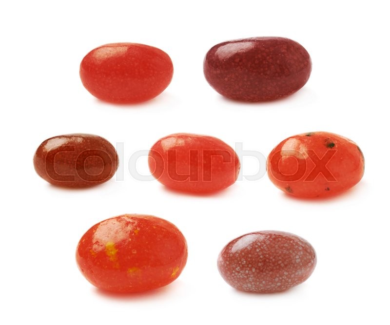 Single red jelly bean candy isolated ... | Stock image | Colourbox