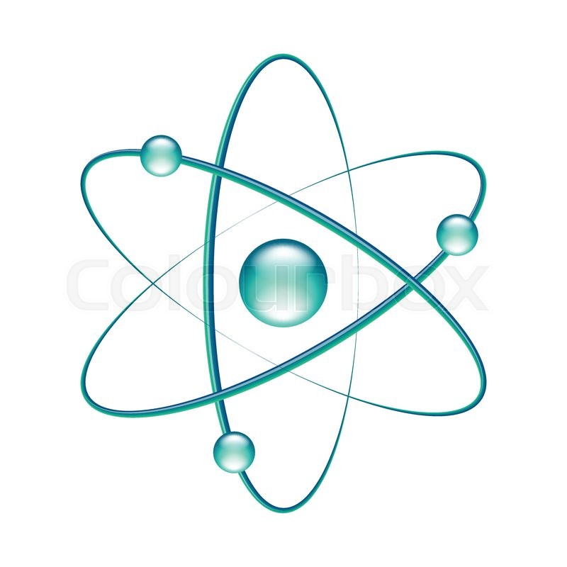 Atom isolated on white photo-realistic ... | Stock vector | Colourbox