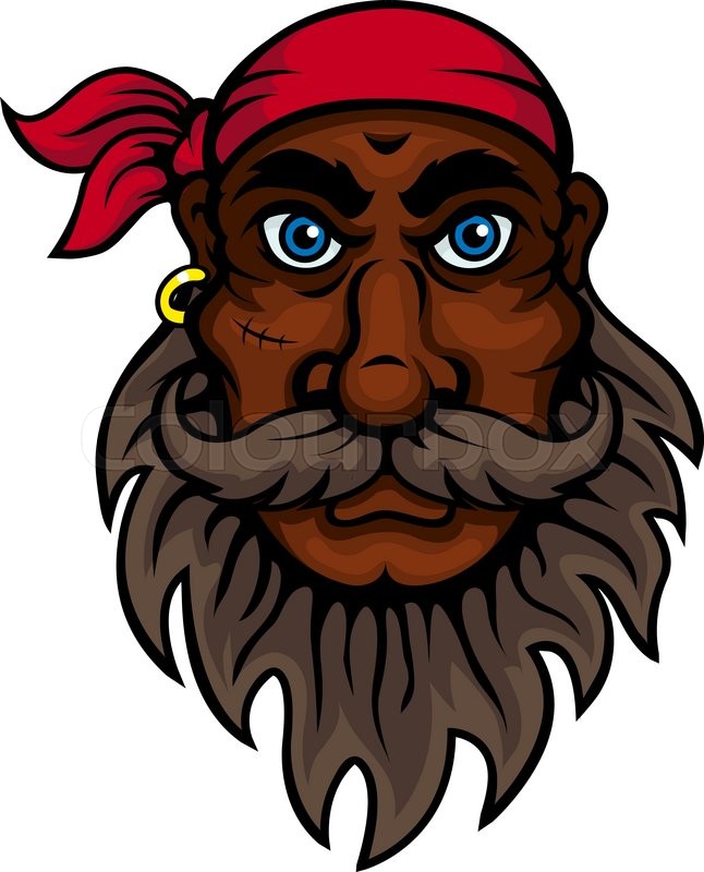Red Beard Pirate Clip Art