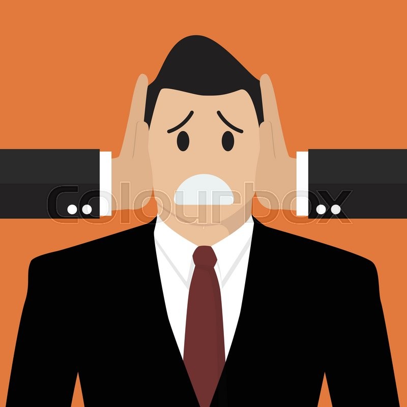 Businessman was covered ears by other ... | Stock vector | Colourbox