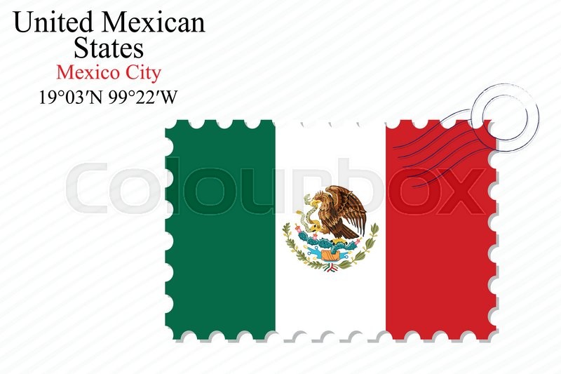 United mexican states stamp design ... | Stock vector | Colourbox