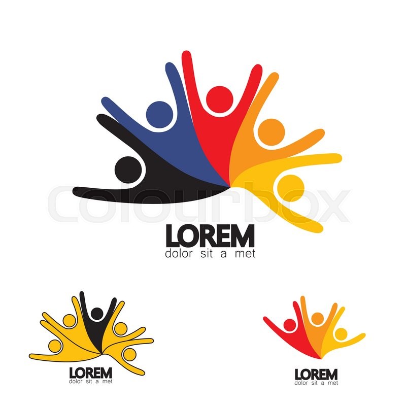 Concept vector icon of happy friends ... | Stock vector | Colourbox