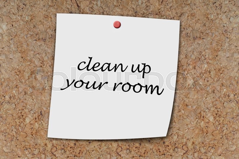 Clean up your room written on a memo ... | Stock image | Colourbox