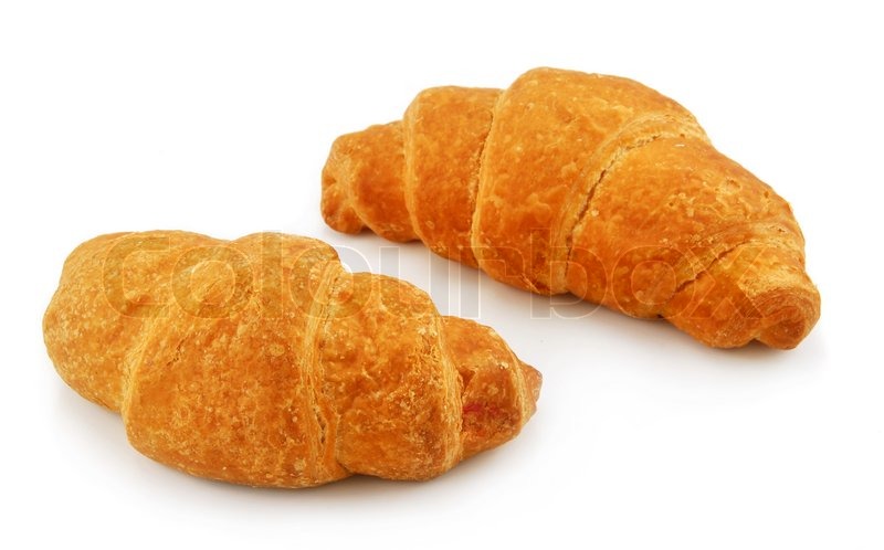 Two Croissants Isolated on White ... | Stock image | Colourbox