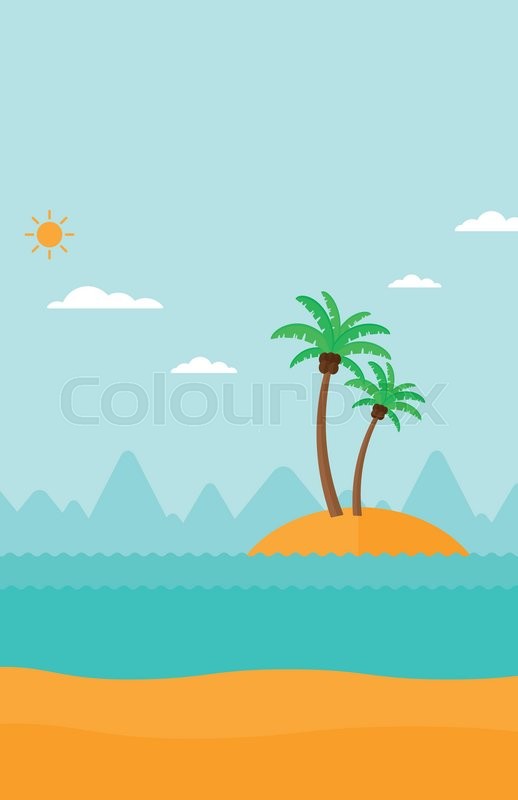 Background of small tropical island ... | Stock vector | Colourbox