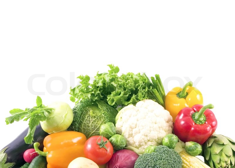 Closeup von frischem Gemüse isoliert ... | Stock Bild | Colourbox