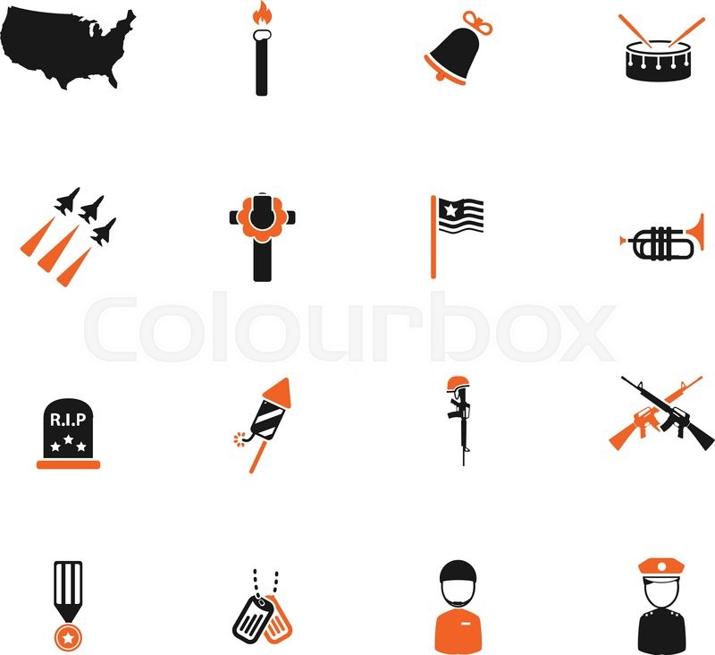 Memorial day simply symbols for web icons | Stock Vector | Colourbox