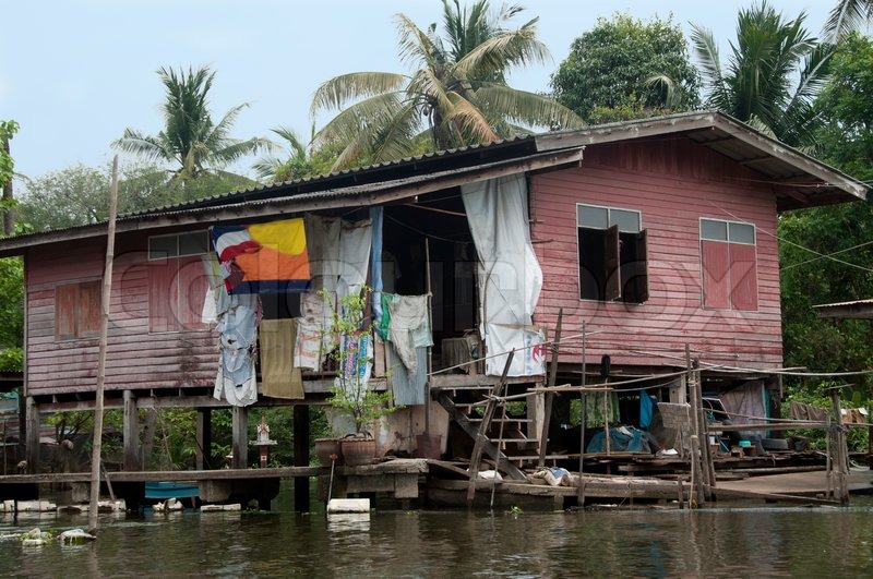 Old house near the river Klongs in ... | Stock image | Colourbox